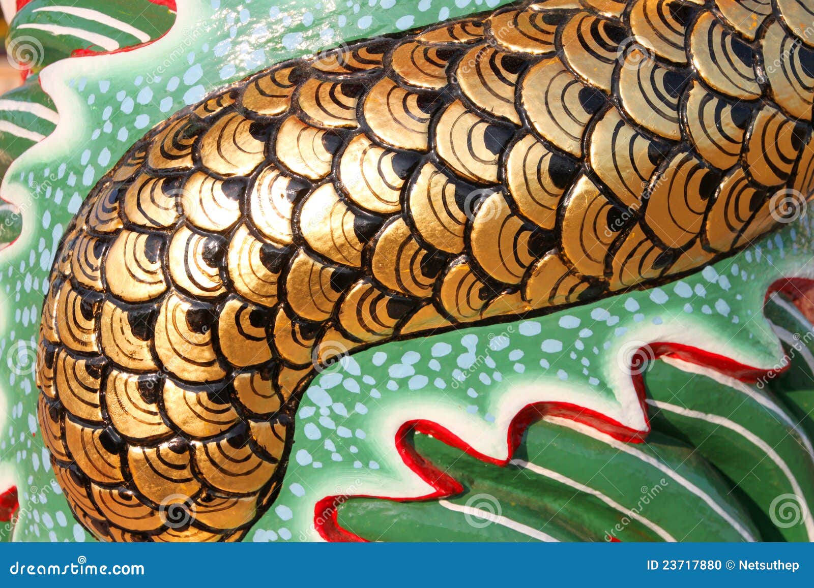 Chinese Style Scale of Dragon on Wall of Shrine Stock Photo - Image of ...