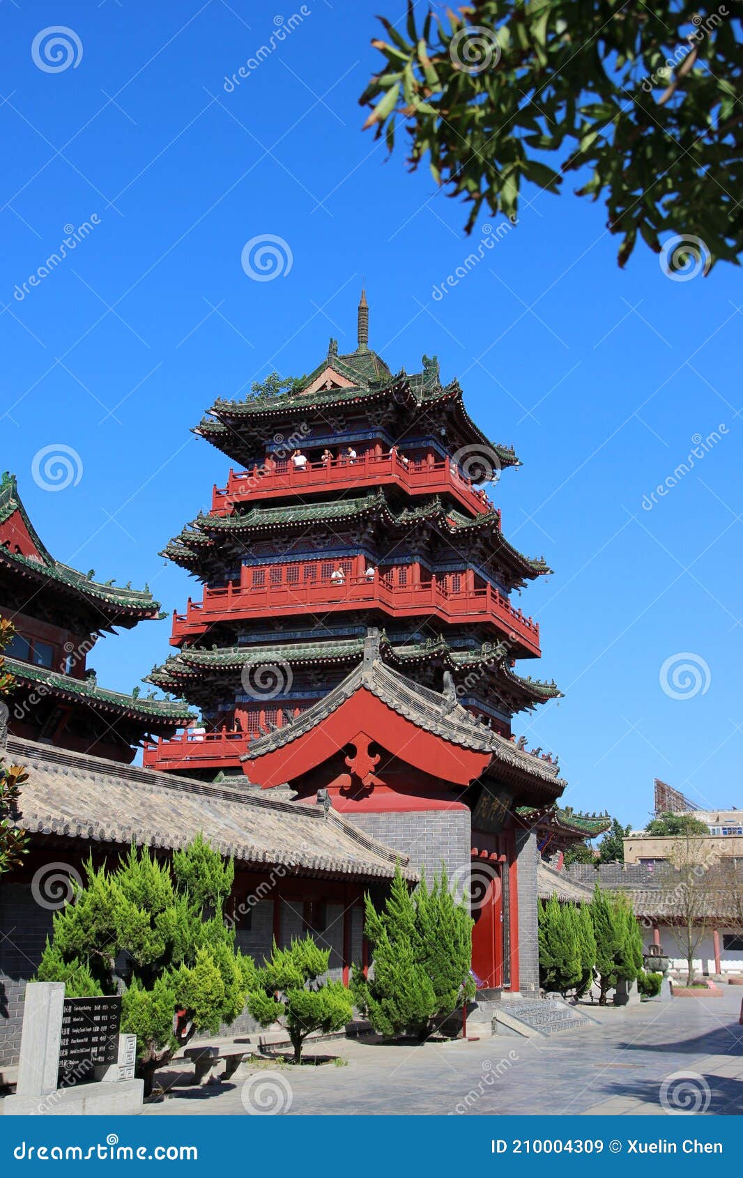 Chinese style tower stock image. Image of pinnacle, overhanging - 210004309