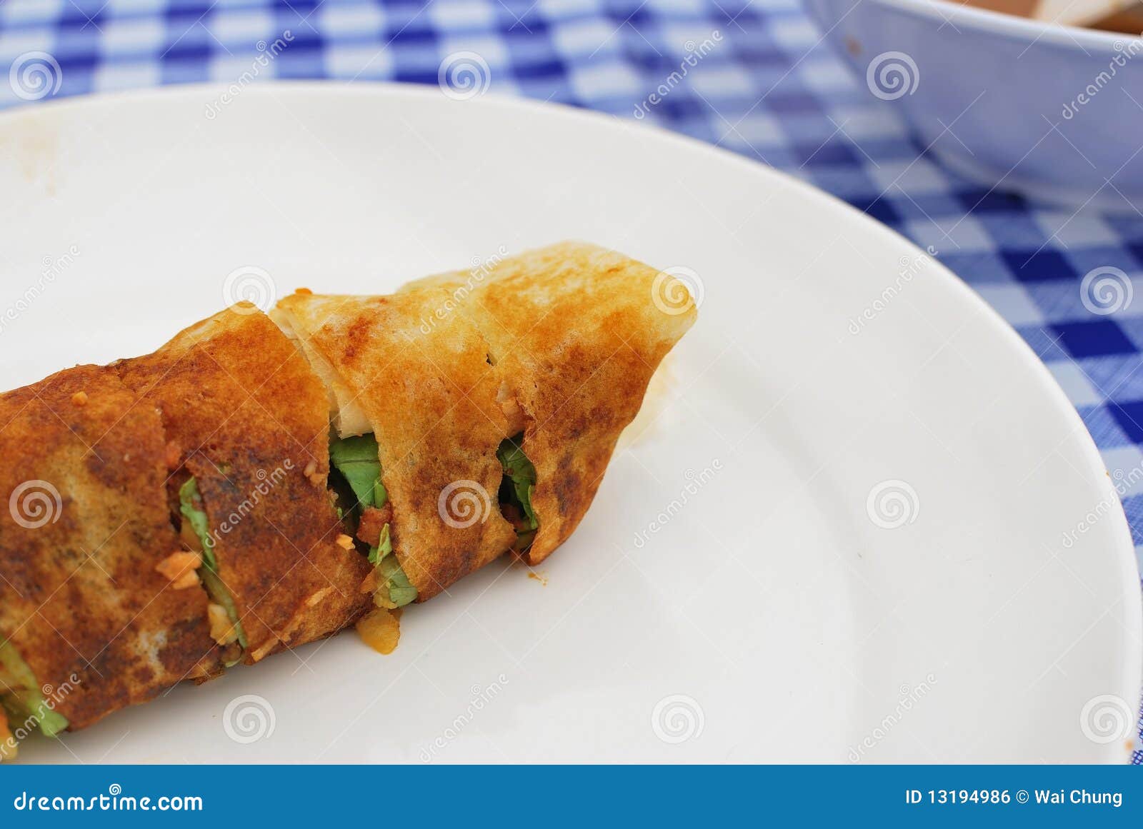 Chinese Style Vegetarian Spring Roll or Crepe Stock Photo - Image of ...