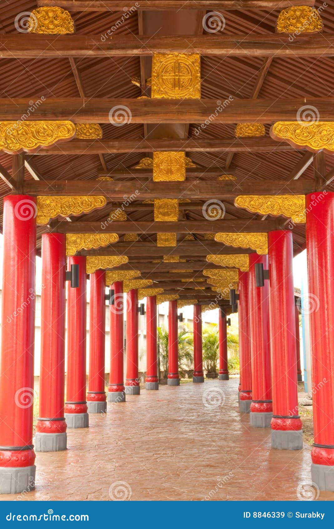 Chinese style walkway stock image. Image of gold, church - 8846339
