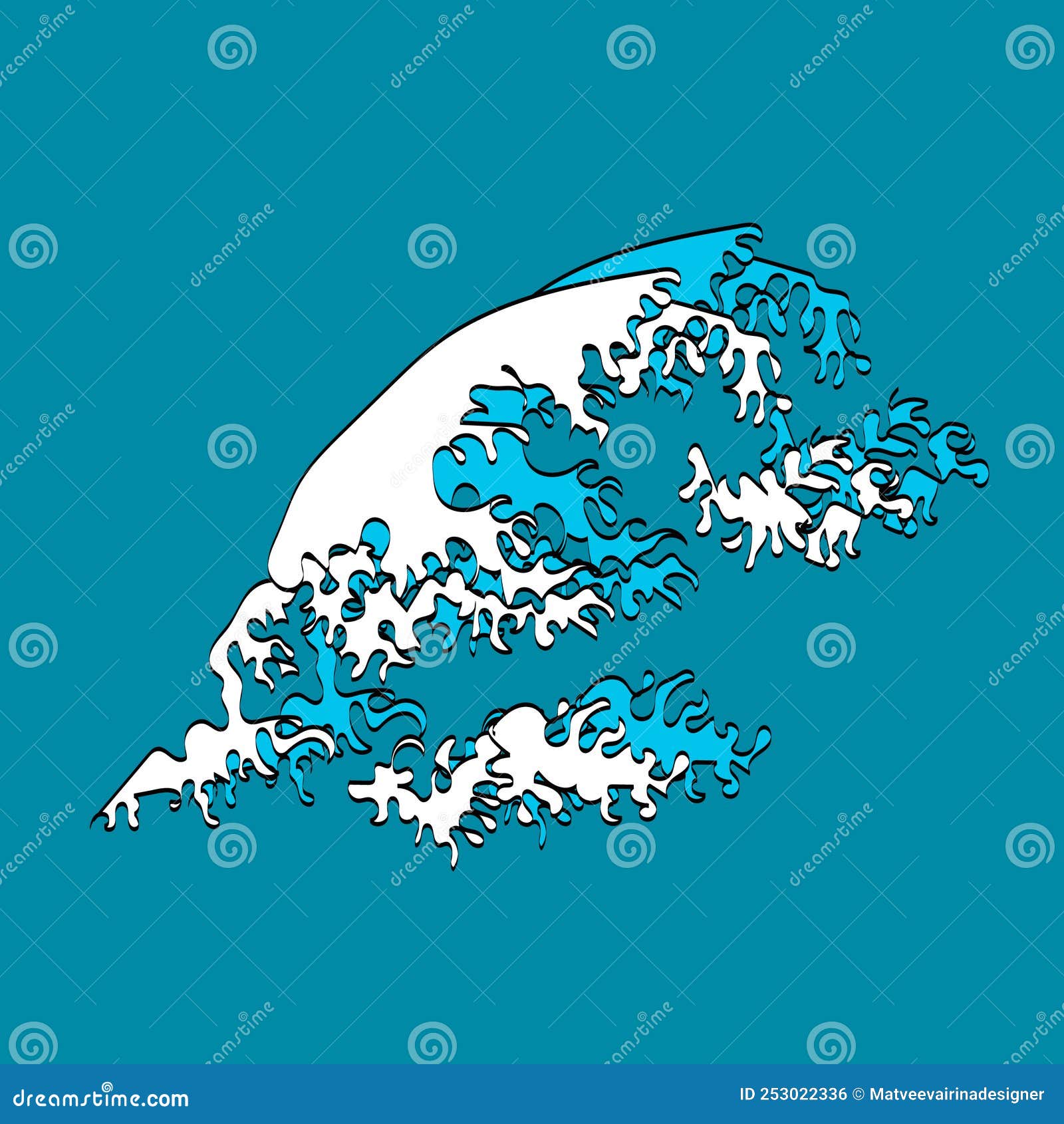 Chinese-style waves stock illustration. Illustration of designs - 253022336