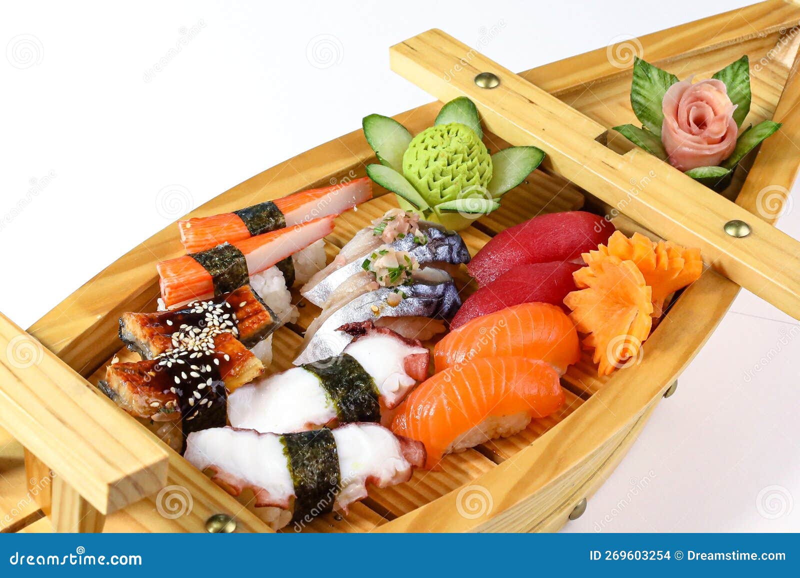 Chinese Sushi Set On Black Kitchen Board Stock Image | CartoonDealer ...