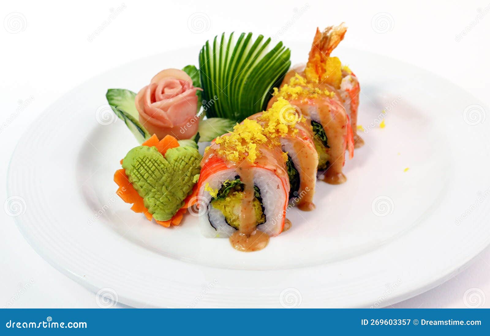 Chinese Sushi Set On Black Kitchen Board Stock Image | CartoonDealer ...
