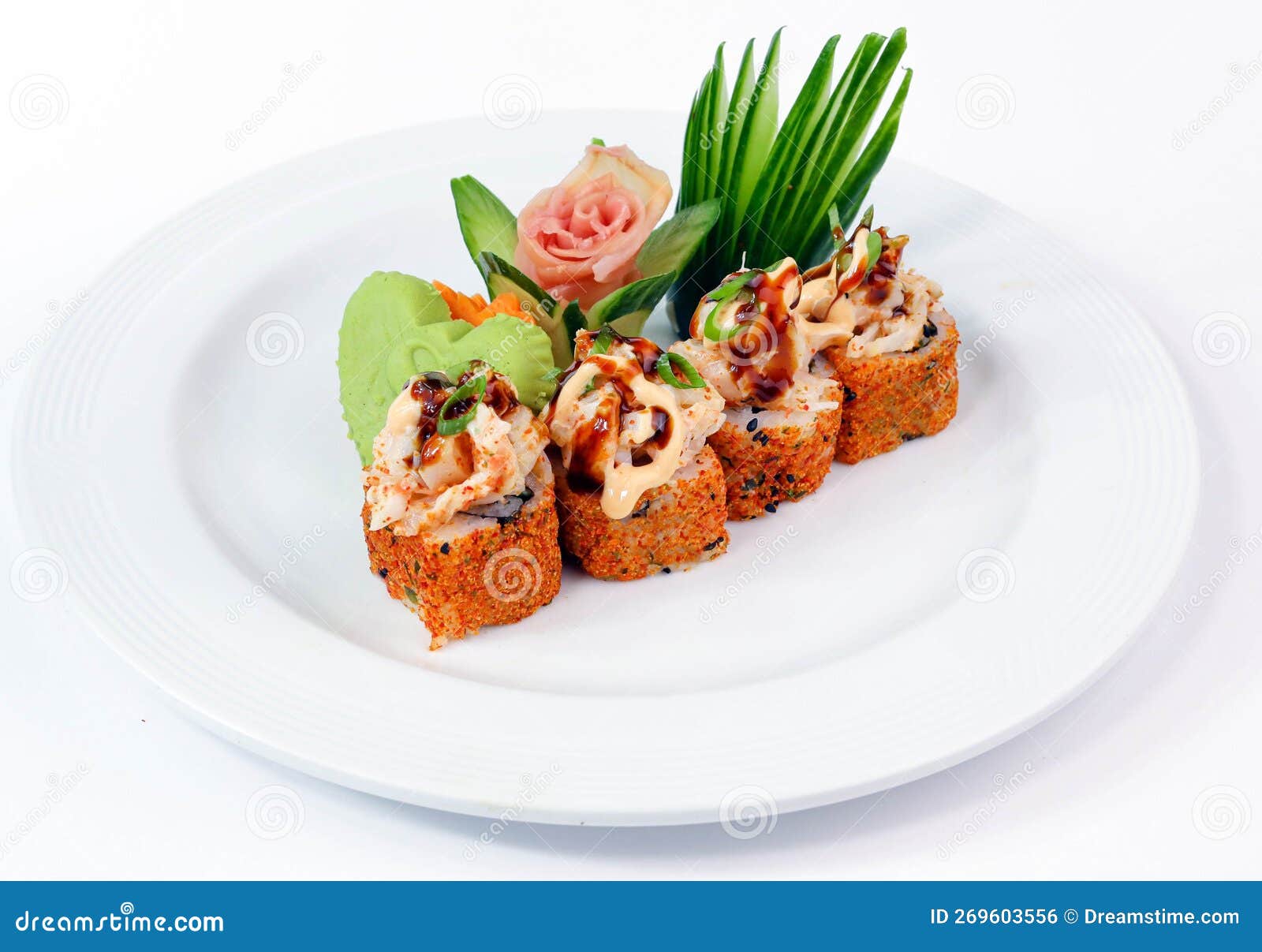 Chinese Sushi Set On Black Kitchen Board Stock Image | CartoonDealer ...
