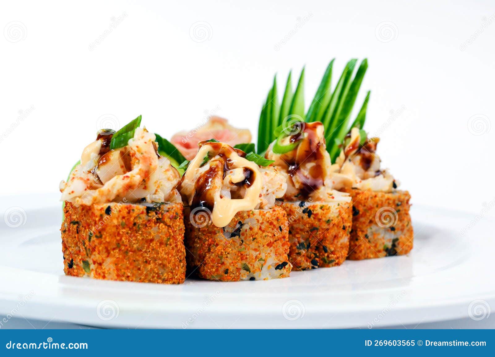 Chinese Sushi Set On Black Kitchen Board Stock Image | CartoonDealer ...