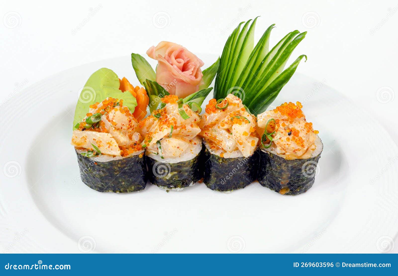 Chinese Sushi Set on White Background Stock Photo - Image of asianfood ...