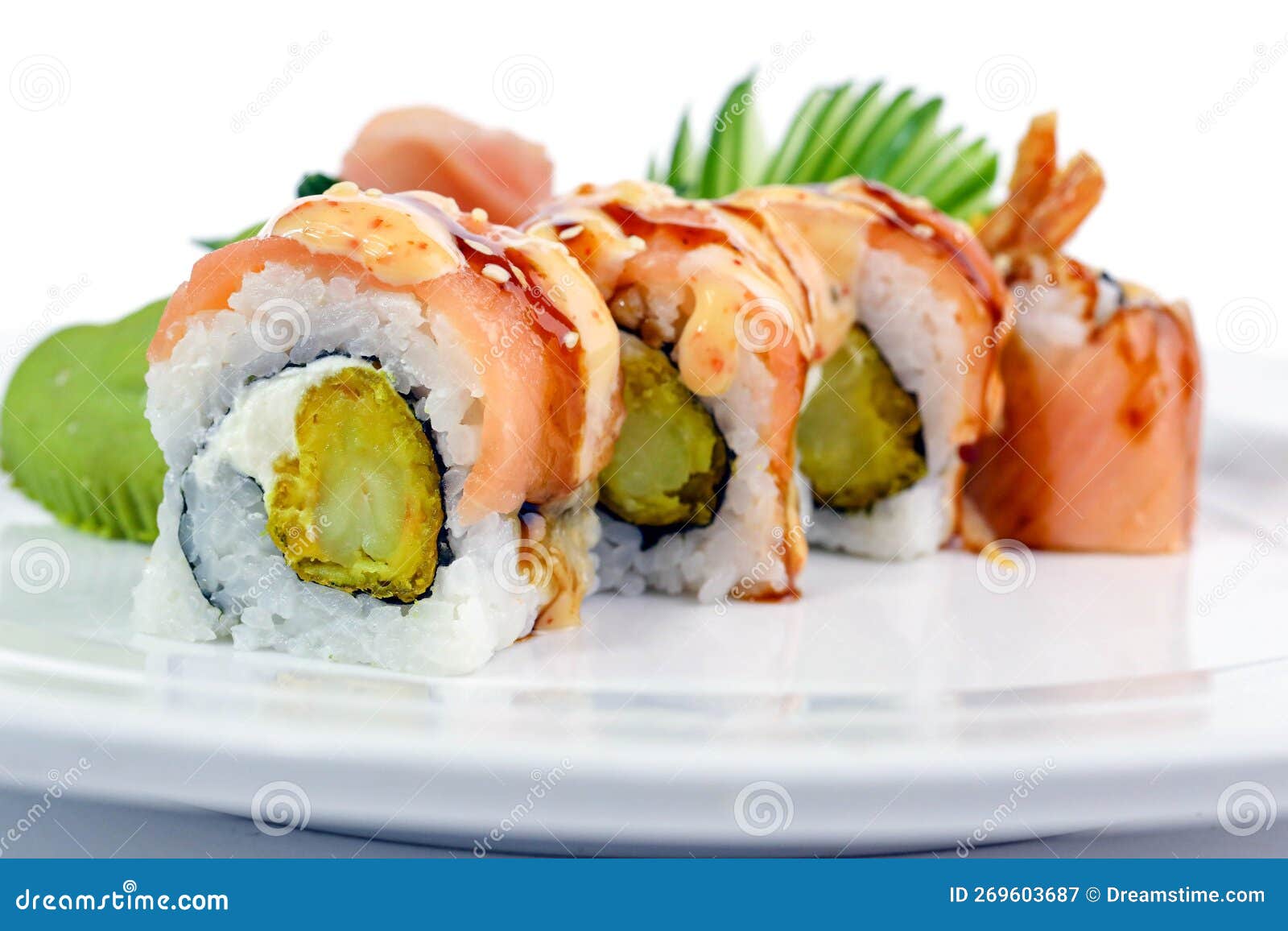 Chinese Sushi Set On Black Kitchen Board Stock Image | CartoonDealer ...
