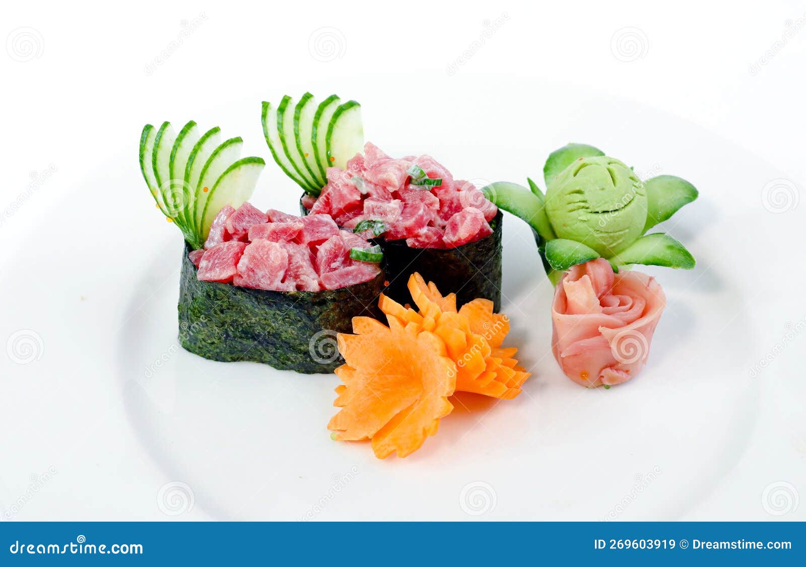 Chinese Sushi Set On Black Kitchen Board Stock Image | CartoonDealer ...