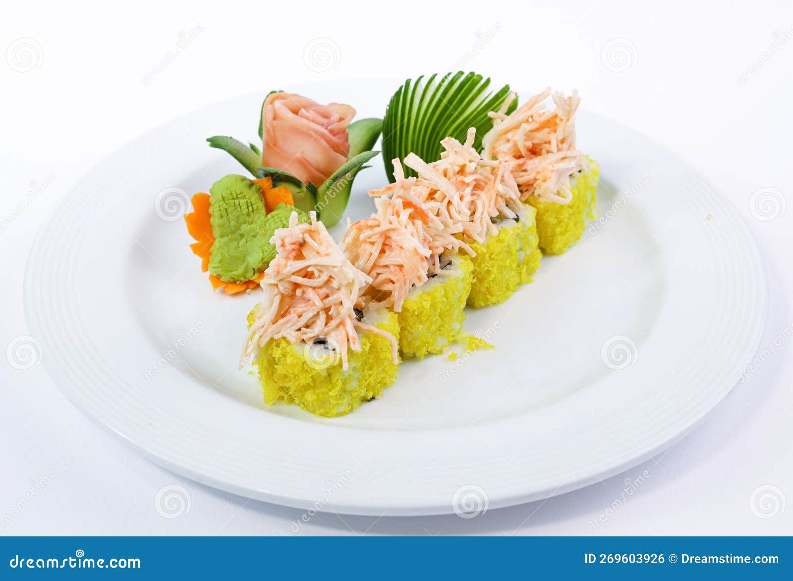 Chinese Sushi Set on White Background Stock Photo - Image of menu ...