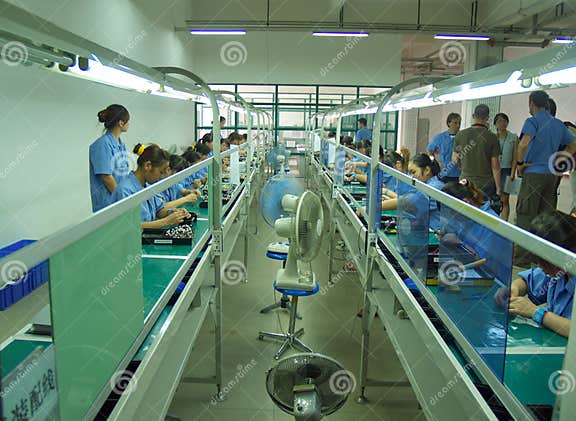 Chinese sweatshop interior editorial stock photo. Image of people - 4185403