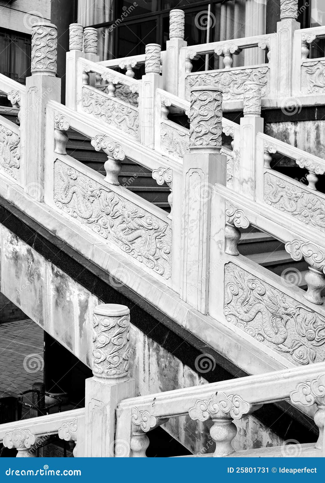 Chinese Sytle Stairway and Rail Stock Image - Image of balustrade ...