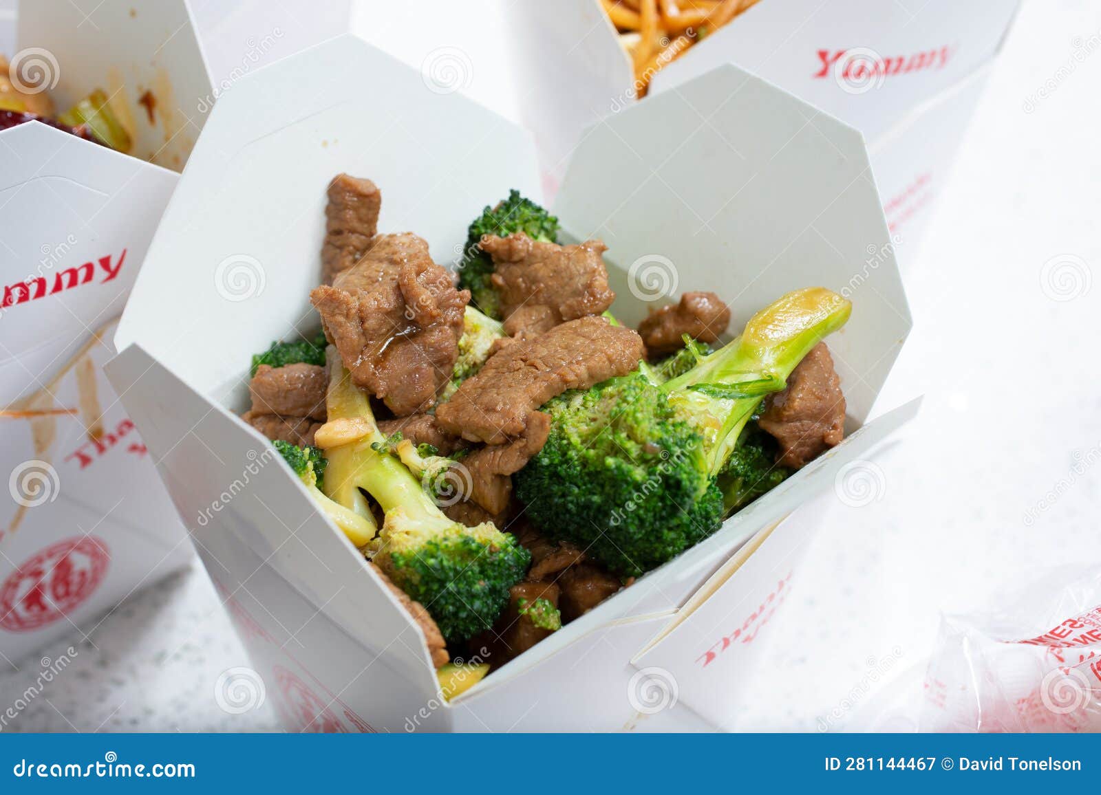 Chinese Take Out Box of Beef Broccoli Stock Image - Image of container ...