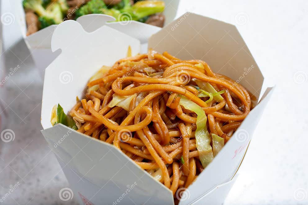 Chinese Take Out Container of Chow Mein Stock Image - Image of ...