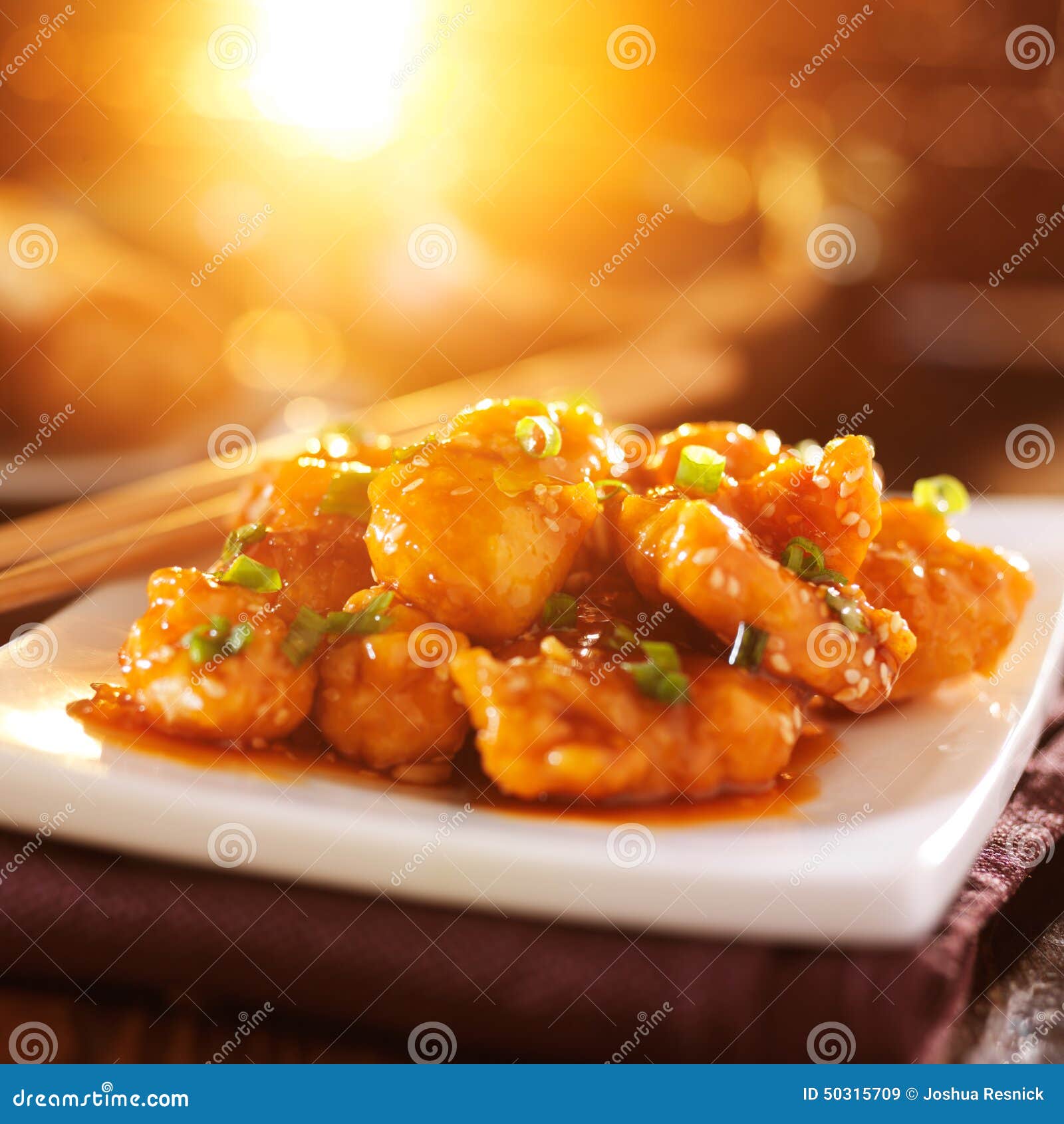 Chinese Take Out Sesame Chicken Stock Image - Image of meat, appetizing ...