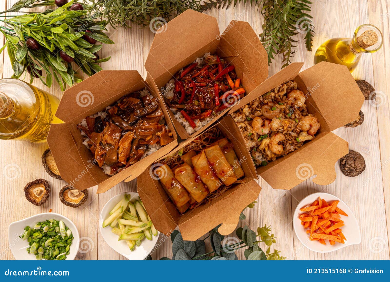 Chinese takeaway food stock photo. Image of meat, lunch - 213515168