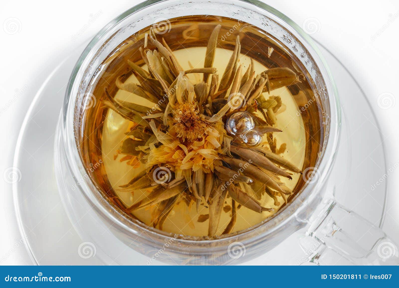 Chinese Tea with a Blooming Flower when Brewing Stock Image - Image of ...