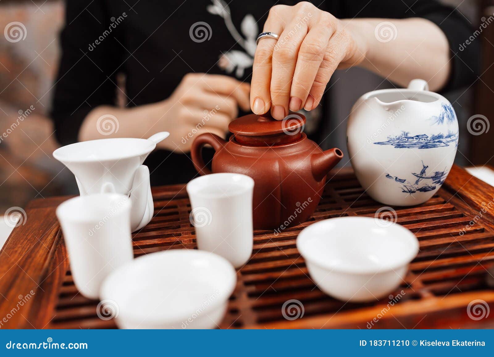 Chinese Tea Ceremony. Girl Making Chinese Tea. Stock Photo - Image of ...