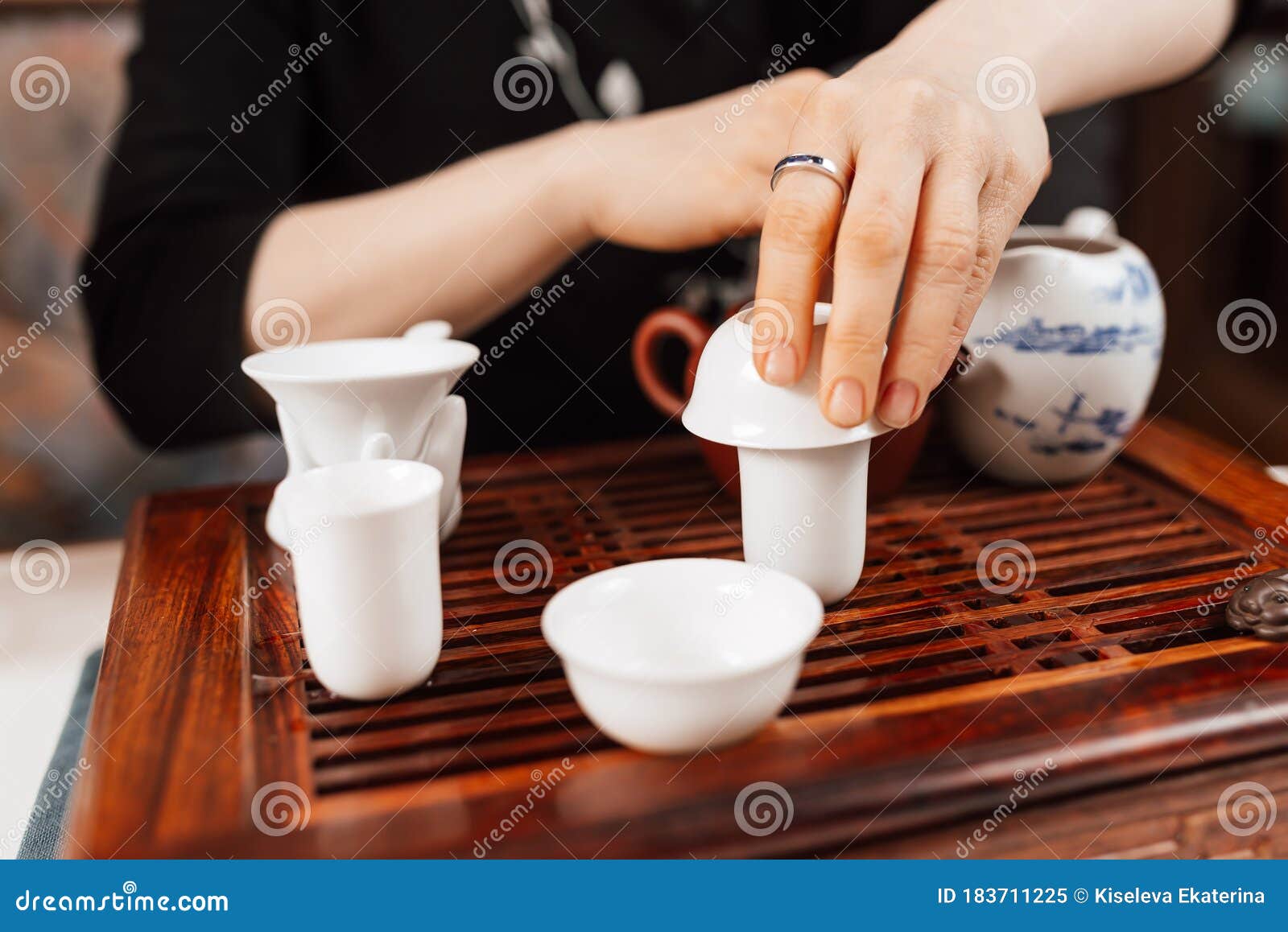 Chinese Tea Ceremony. Girl Making Chinese Tea. Stock Image - Image of ...