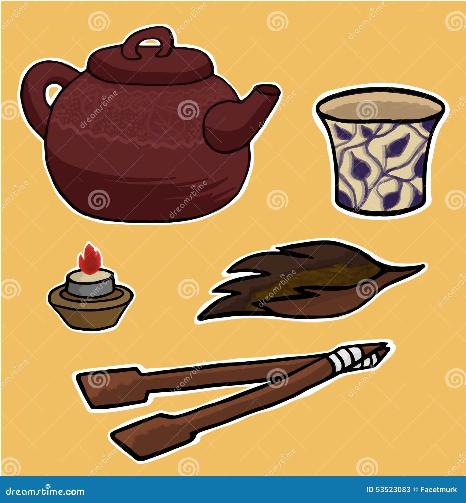 Chinese Tea Ceremony Illustration Stock Vector - Illustration of menu ...