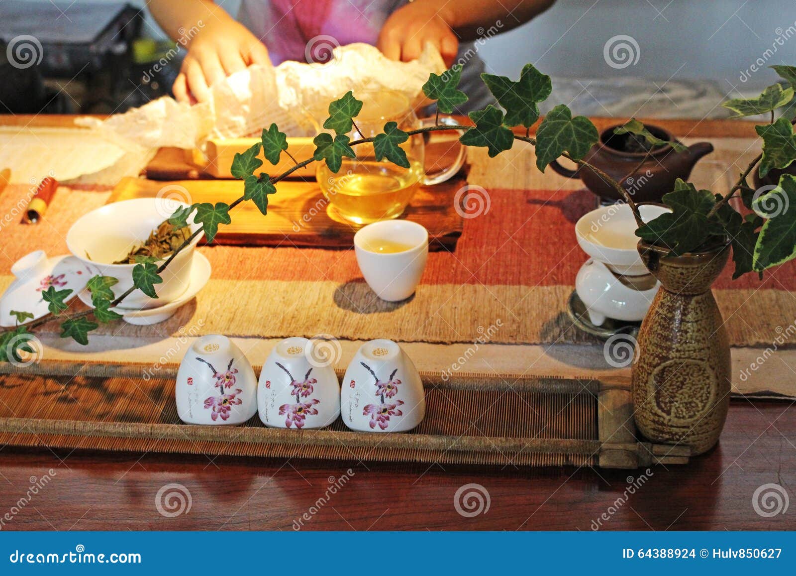 Chinese tea ceremony stock photo. Image of floor, chinese - 64388924