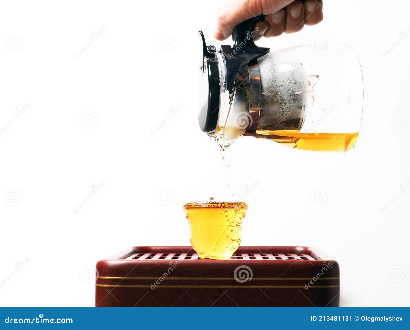 Chinese Tea Ceremony Pouring Cup from Transparent Teapot Stock Image ...