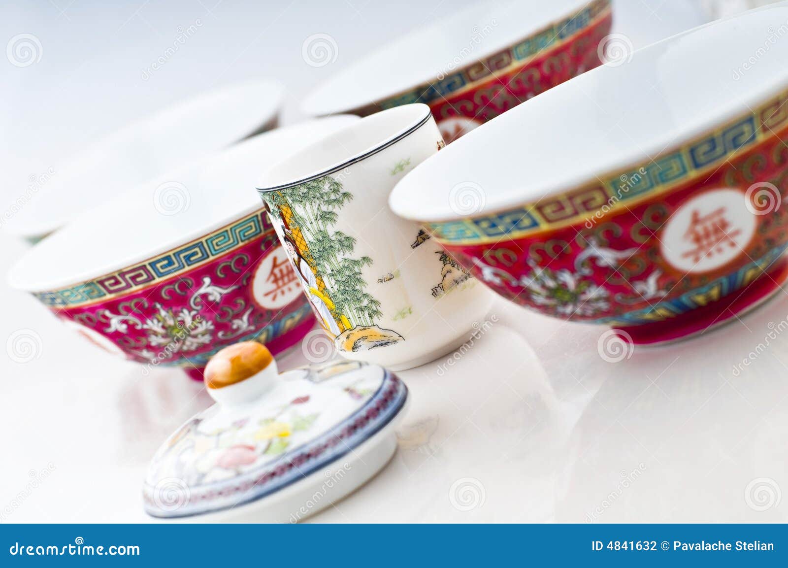 Chinese Tea Cup and Soup Bowls Stock Photo - Image of soup, bowl: 4841632