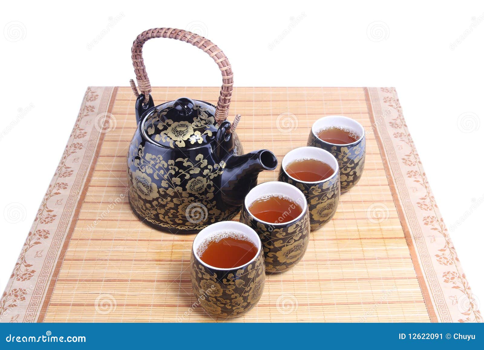 Chinese tea service stock image. Image of beverage, bowl - 12622091