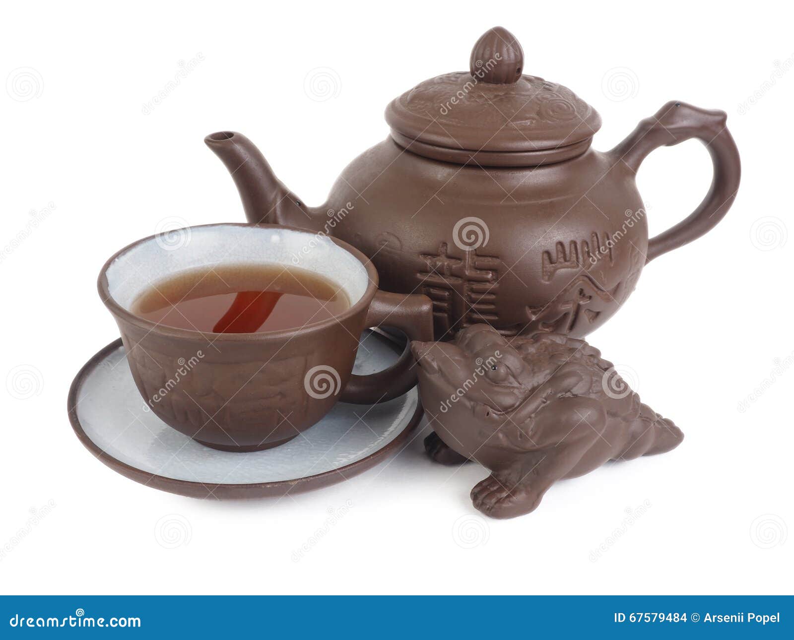 Chinese Tea Set Isolated on a White Background Stock Photo - Image of ...