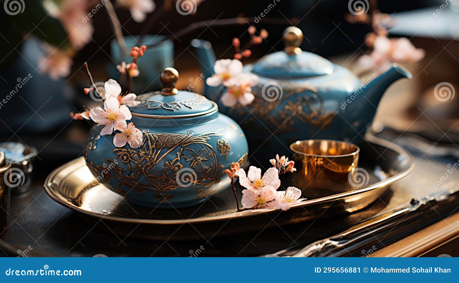 Chinese Tea Set Melaka on Blurry Background Stock Image - Image of ...