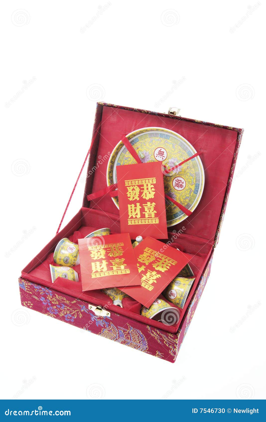 Chinese Tea Set and Red Packets Stock Photo - Image of year ...