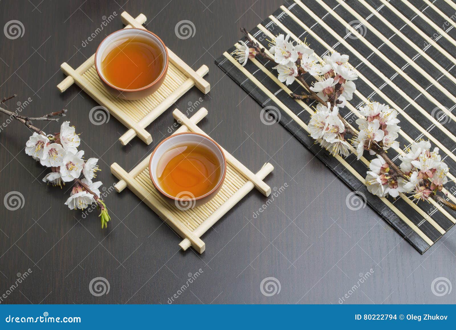 Chinese Tea Set with Spring Flowers Stock Photo - Image of chinese ...