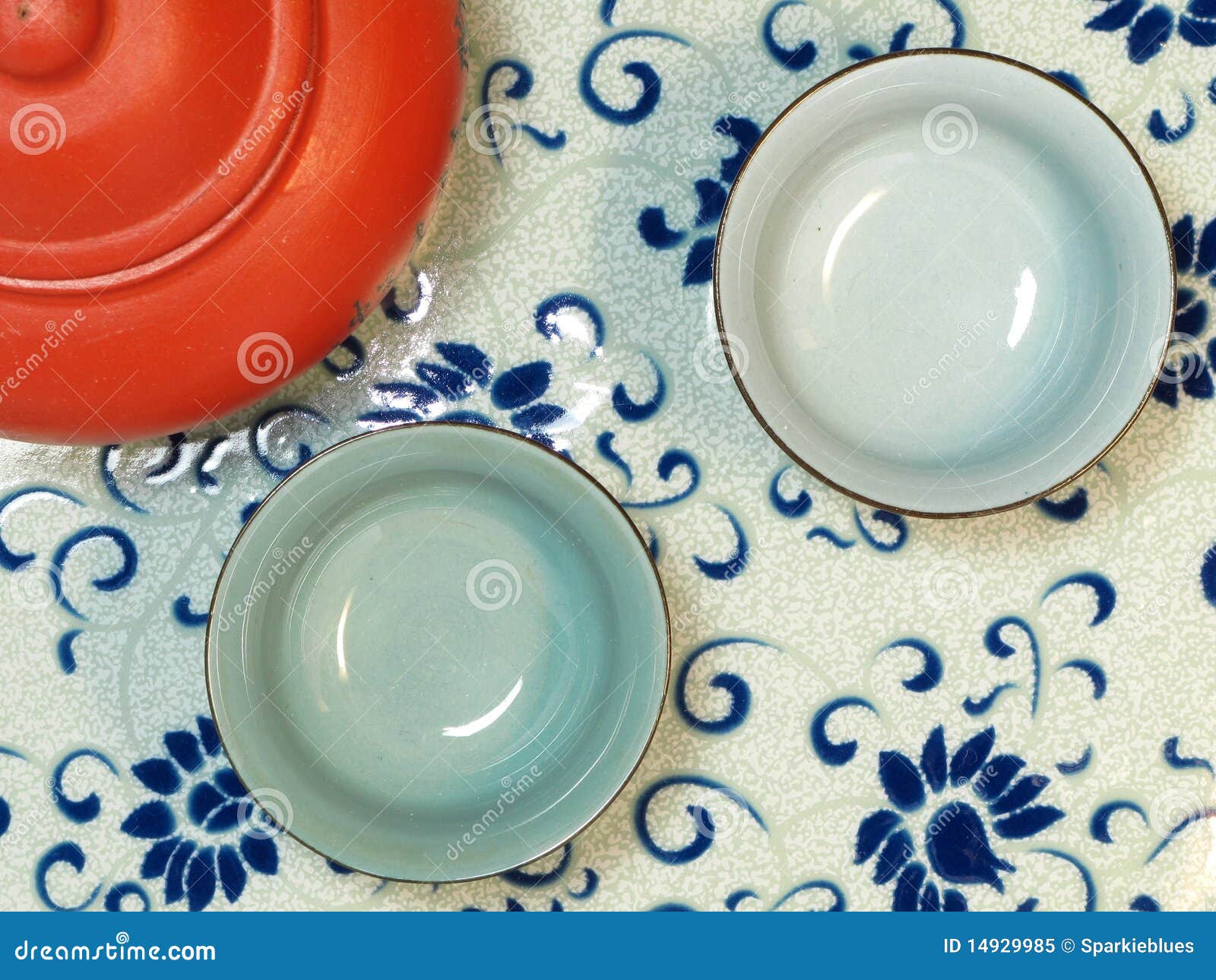 Chinese Tea Set top view stock image. Image of china - 14929985
