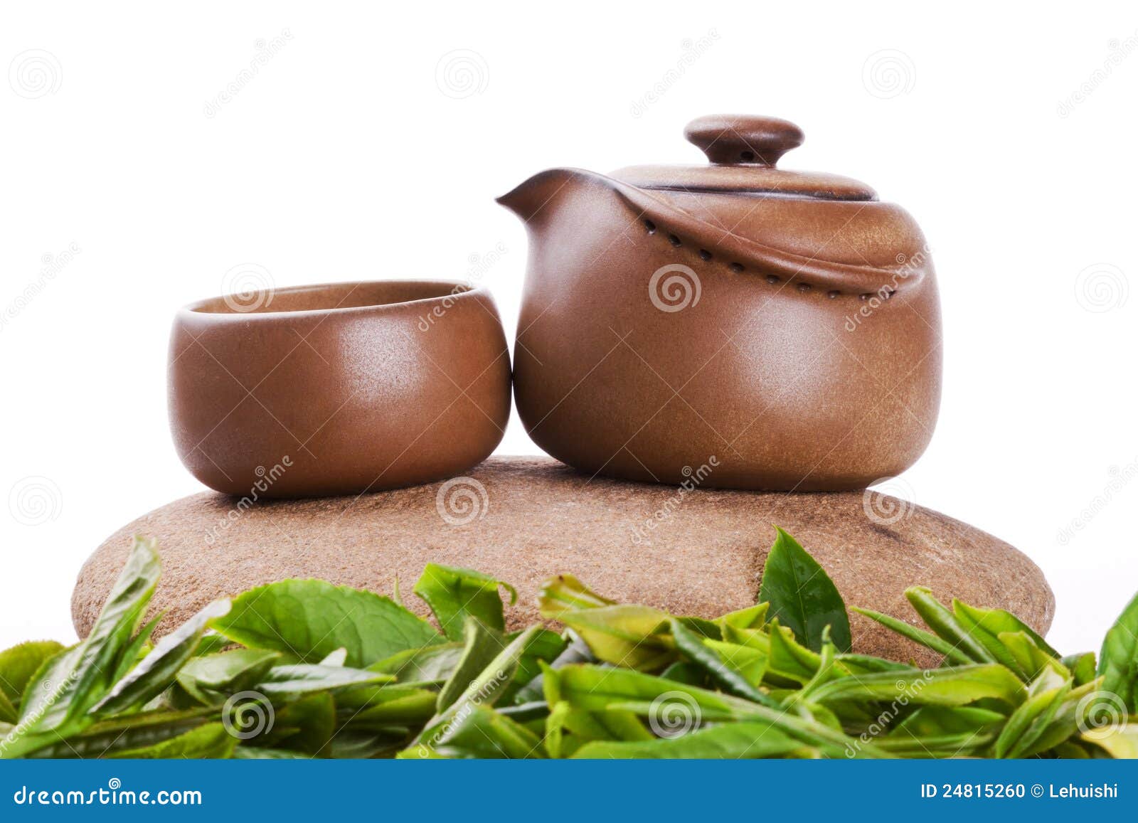 Chinese Tea Set With White Background Stock Photo - Image of dishware ...