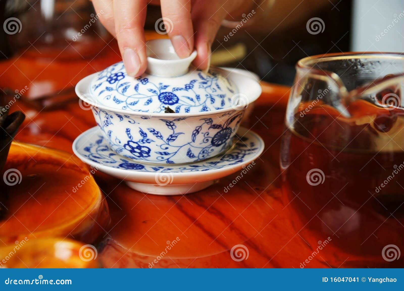 Chinese tea time stock image. Image of puer, teacup, porcelain - 16047041