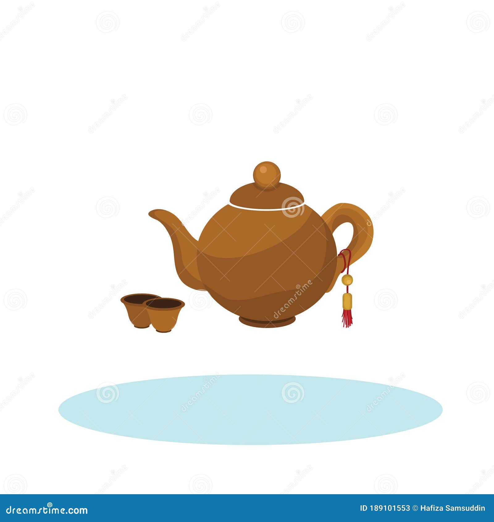 Chinese Teapot and Cups. Vector Illustration Decorative Design Stock ...