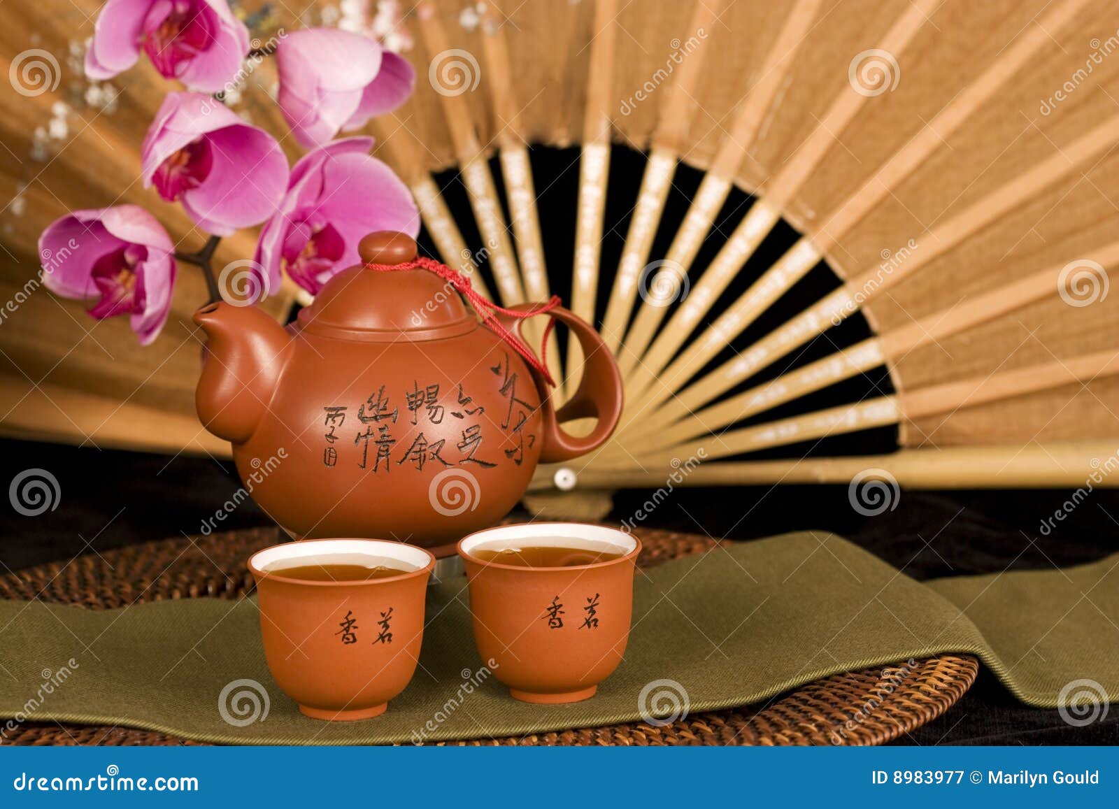 Chinese Teapot and Silk Fan Horizontal Stock Image - Image of chinese ...
