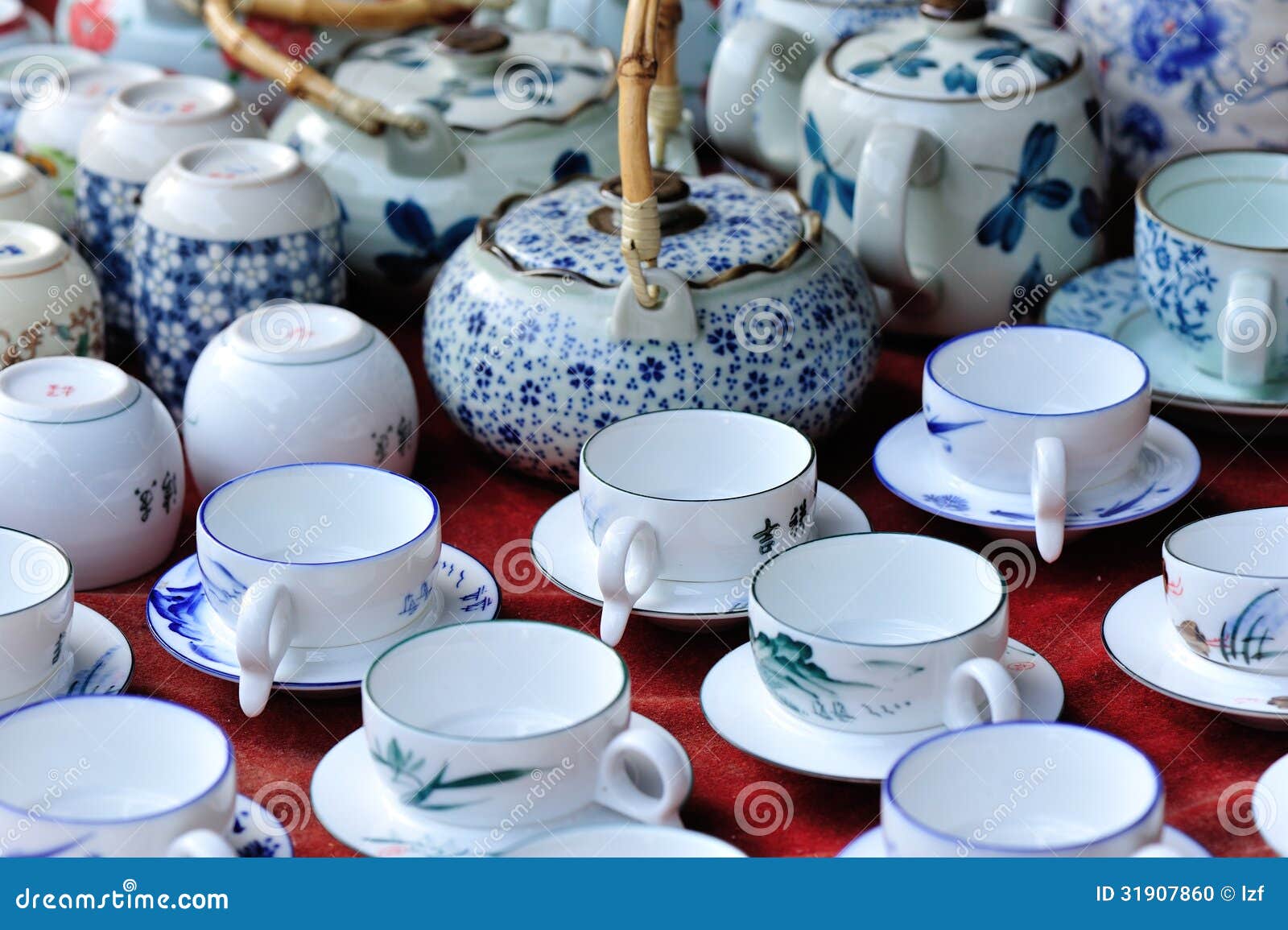 Chinese teapots stock photo. Image of closeup, market - 31907860