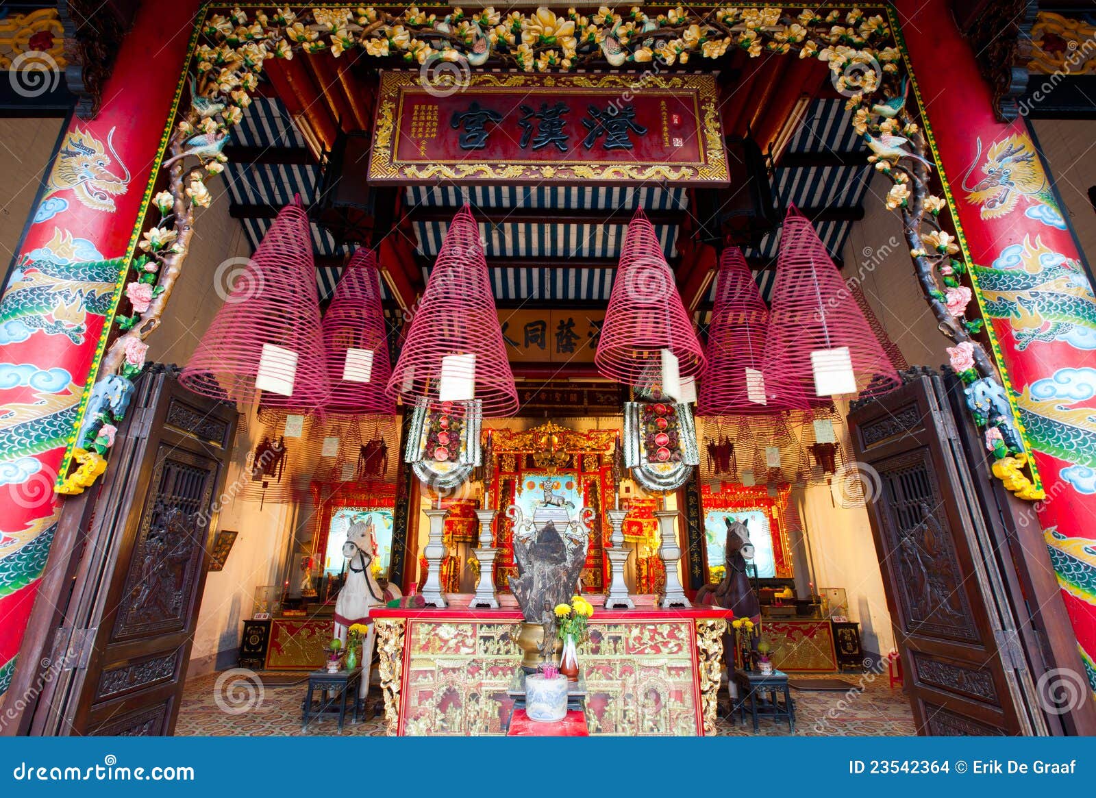 Chinese temple stock photo. Image of hall, chinese, architecture - 23542364