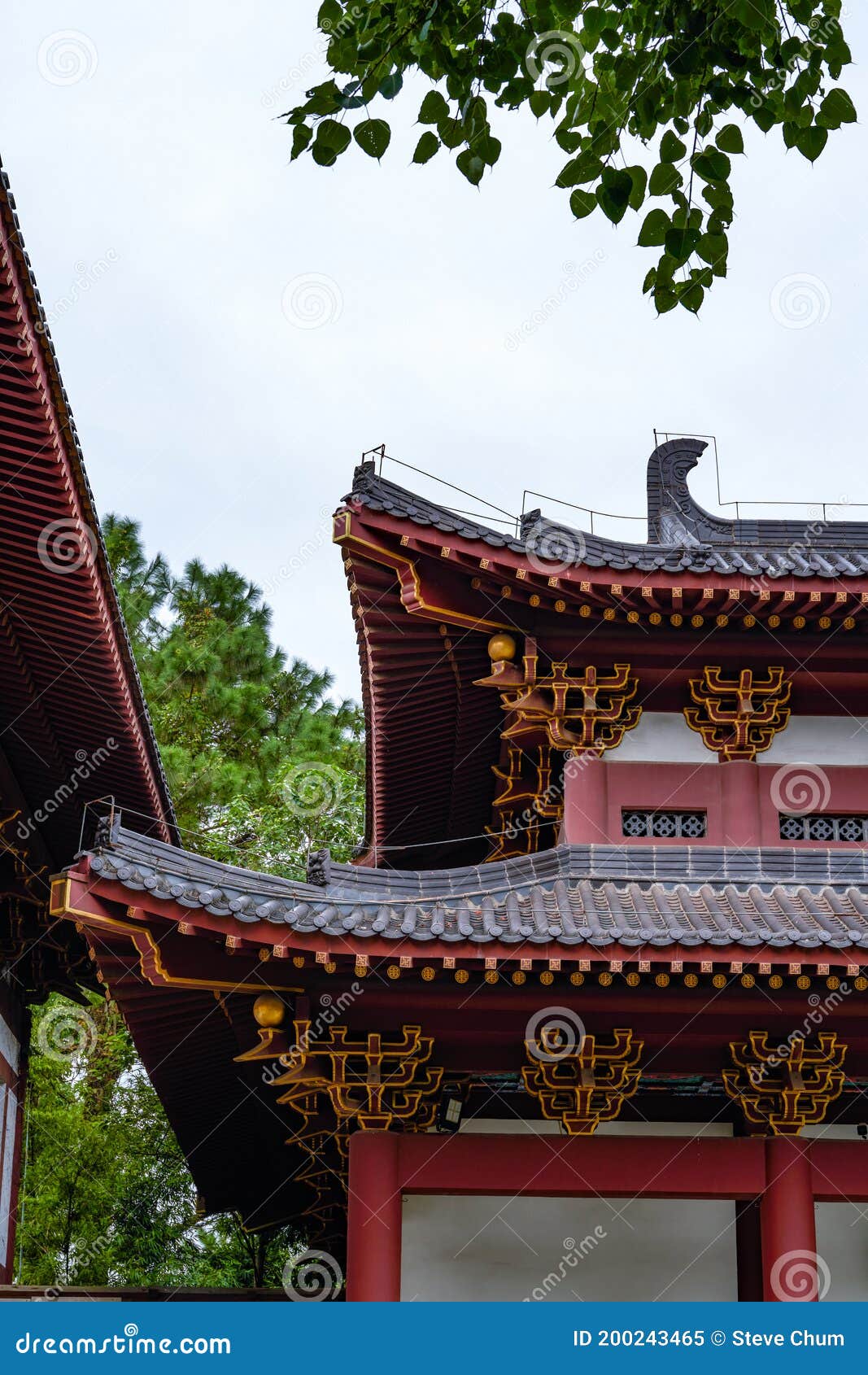 Chinese Temple Architecture, Retro Turret Building Complex Stock Image ...