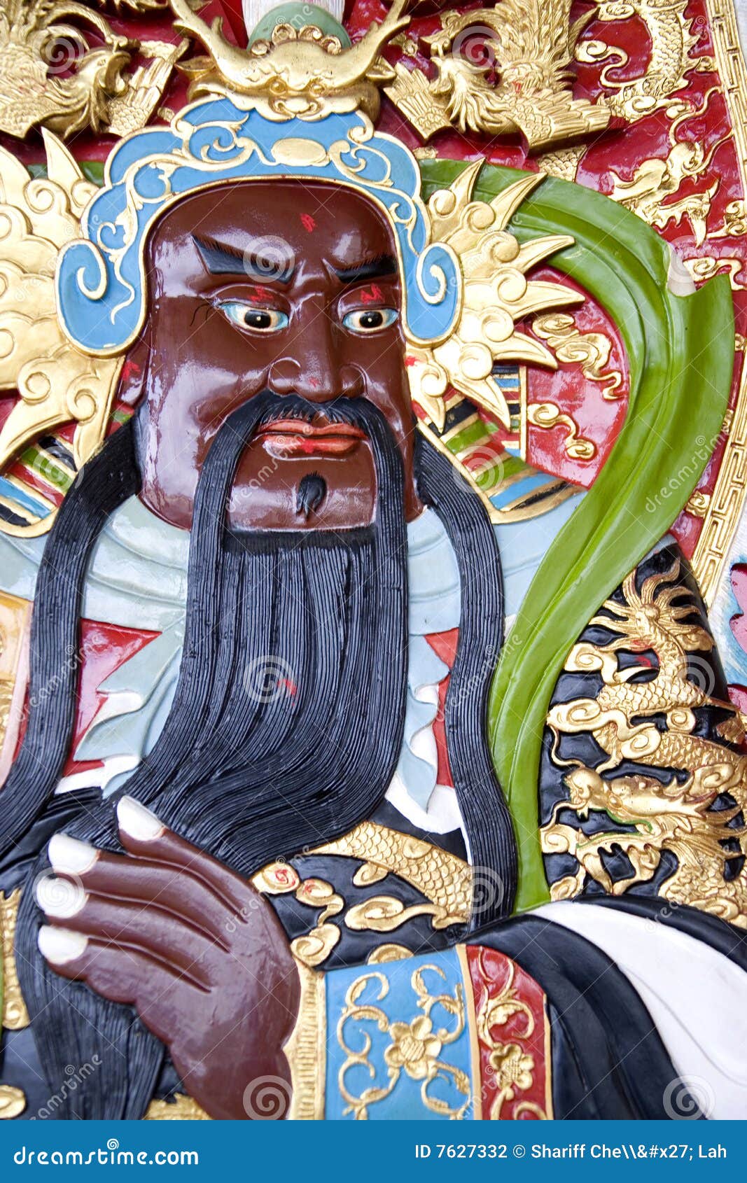 Chinese Temple Deity stock photo. Image of carving, asia - 7627332