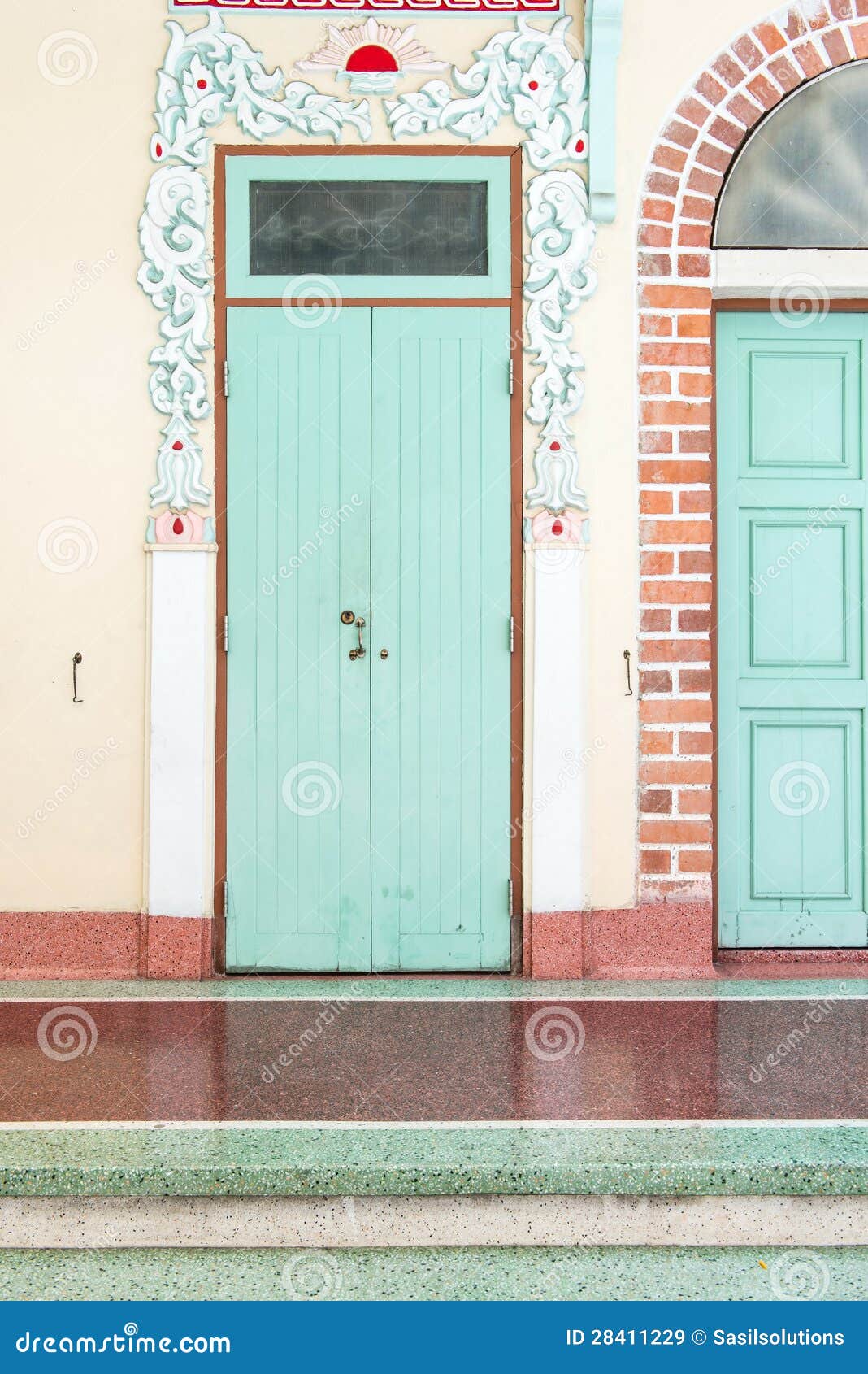Chinese Temple Door with Unique Chinese Pattern Stock Image - Image of ...