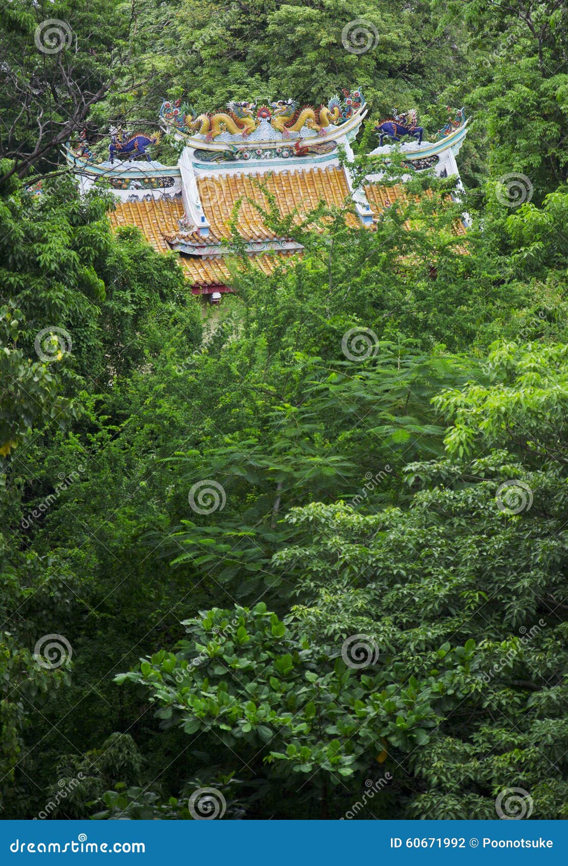 Chinese Temple in the Forest Stock Photo - Image of traditional ...