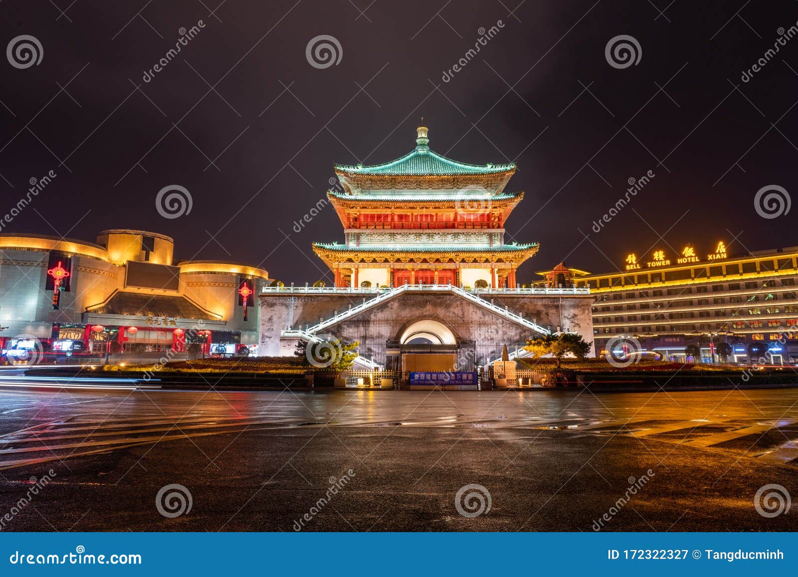Chinese Temple Gate in Xian Editorial Photography - Image of city ...