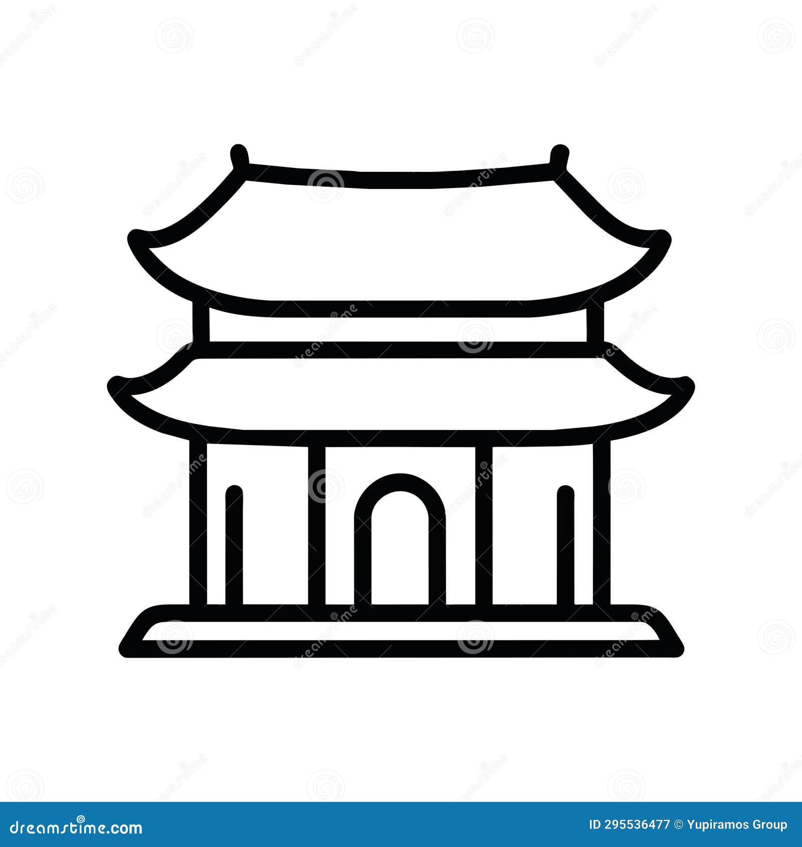 Chinese temple icon stock vector. Illustration of vector - 295536477