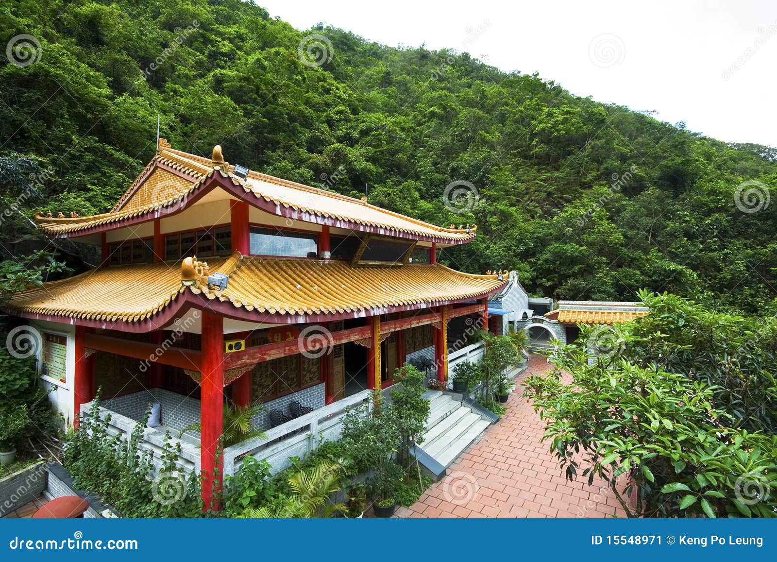Chinese Temple in a Mountain Stock Image - Image of oriental, plant ...