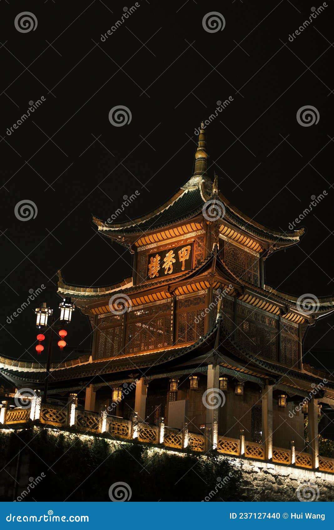 Chinese temple at night stock photo. Image of chinese - 237127440
