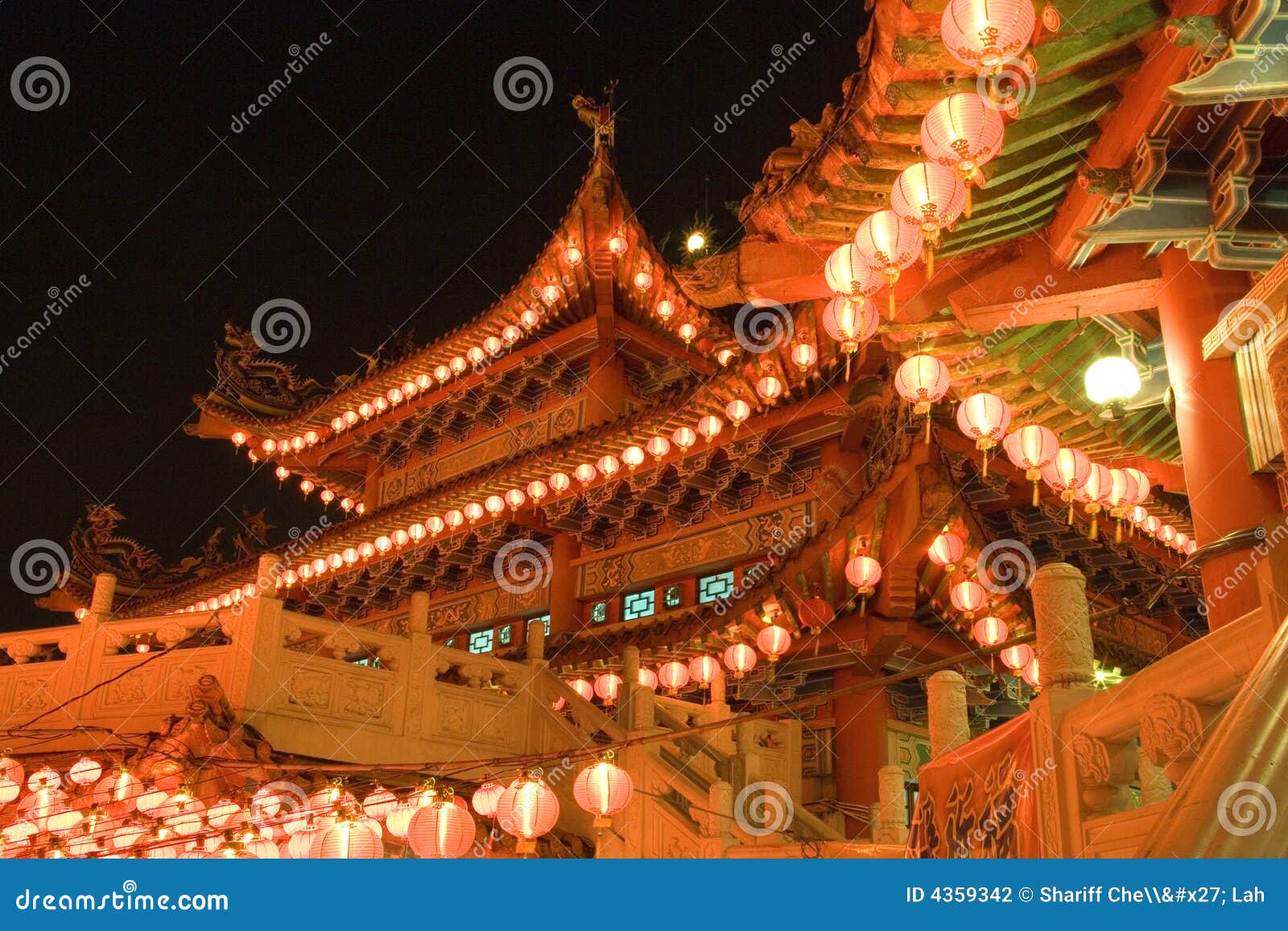 Chinese Temple at Night stock photo. Image of eastern - 4359342
