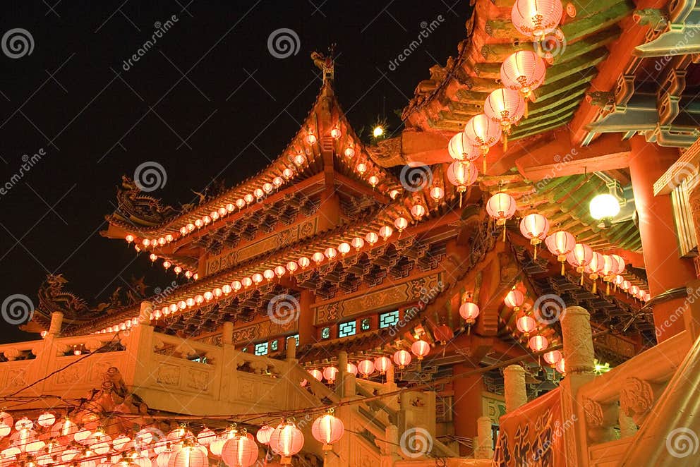 Chinese Temple at Night stock photo. Image of eastern - 4359342
