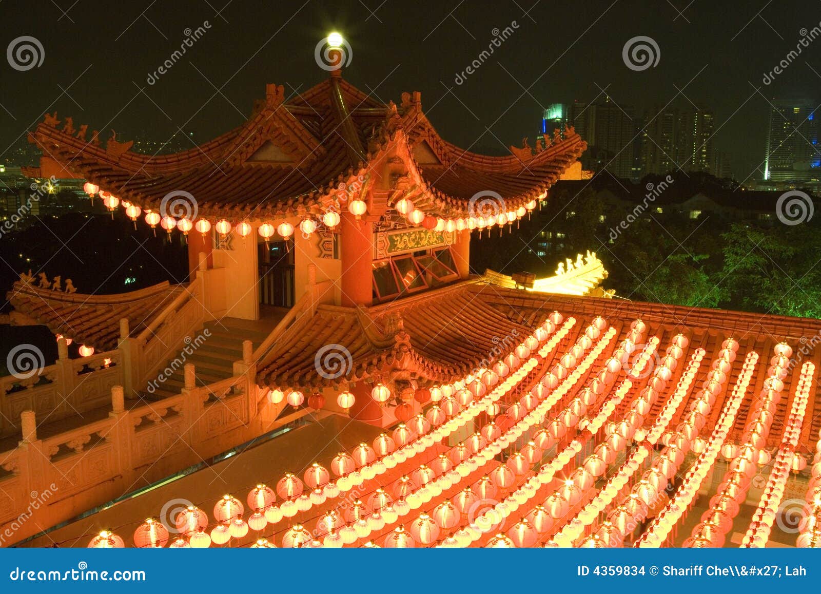 Chinese Temple at Night stock photo. Image of eastern - 4359834
