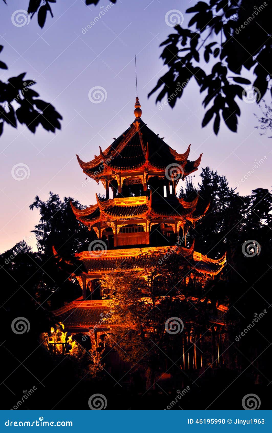 Chinese temple stock photo. Image of chinese, asian, sunlight - 46195990